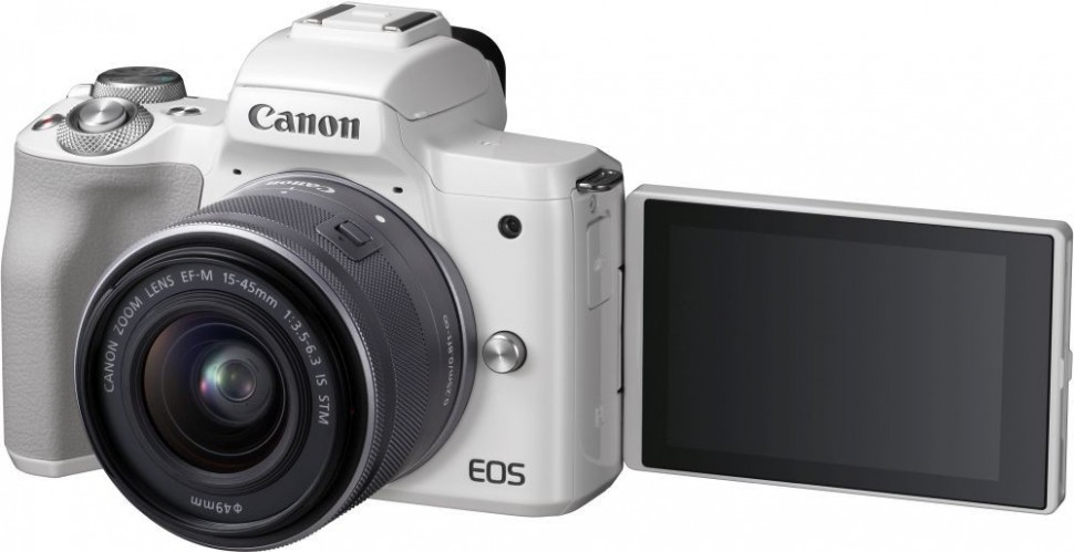 Фотоаппарат Canon EOS M50 белый 24.1Mpix 3" 4K WiFi 15-45 IS STM LP-E12 ...